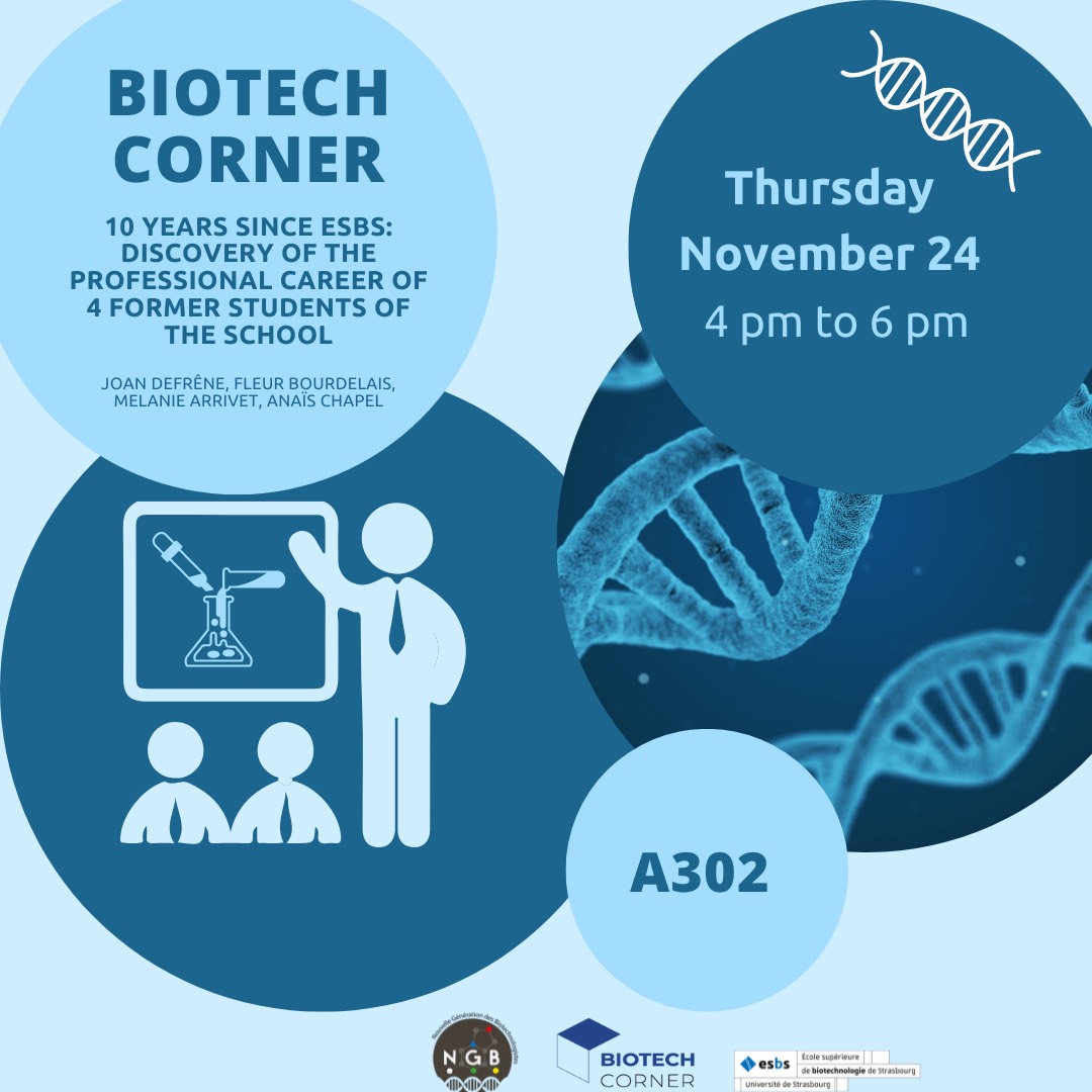 Biotech Corner #3 - ESBS - École supérieure de biotechnologie de ...